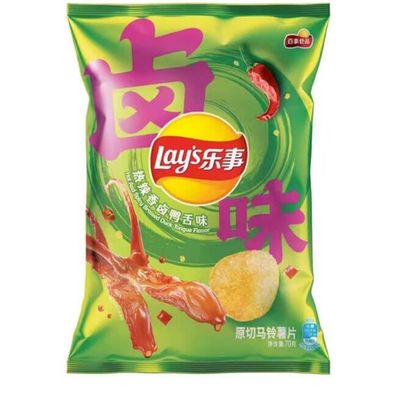 Comprar ONLINE Chips patata sabor lengua de pato picante (LAYS) 70g
