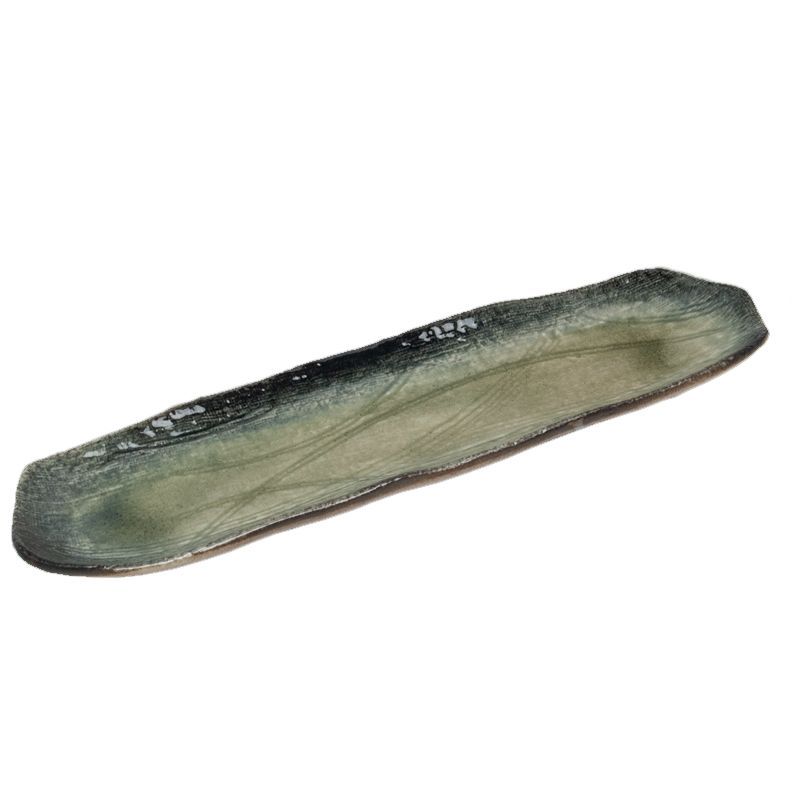 Comprar ONLINE Plato Rectangular 33,5x8,5cm. Porcelana "Verde"